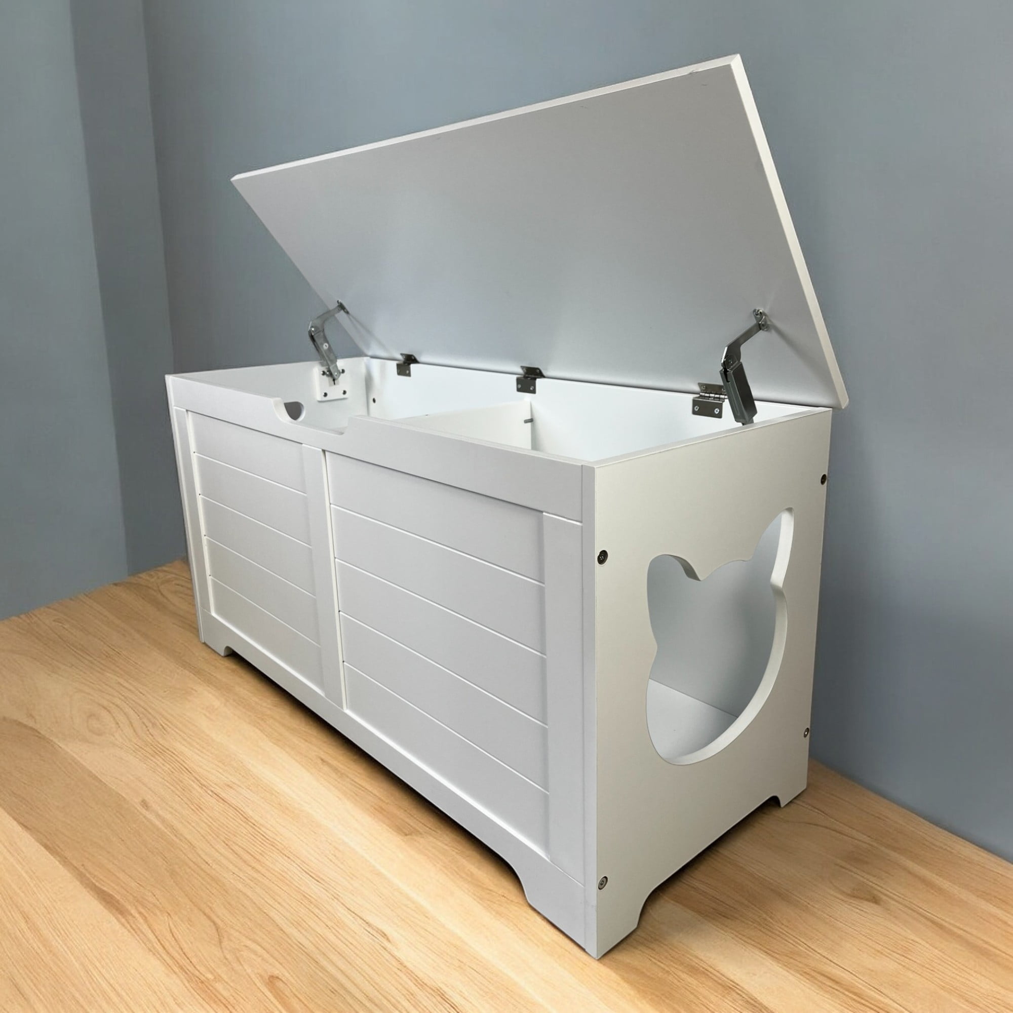 Noaman 39.4" Top Open Cat Litter Box Enclosure Furniture, Hidden Litter ...