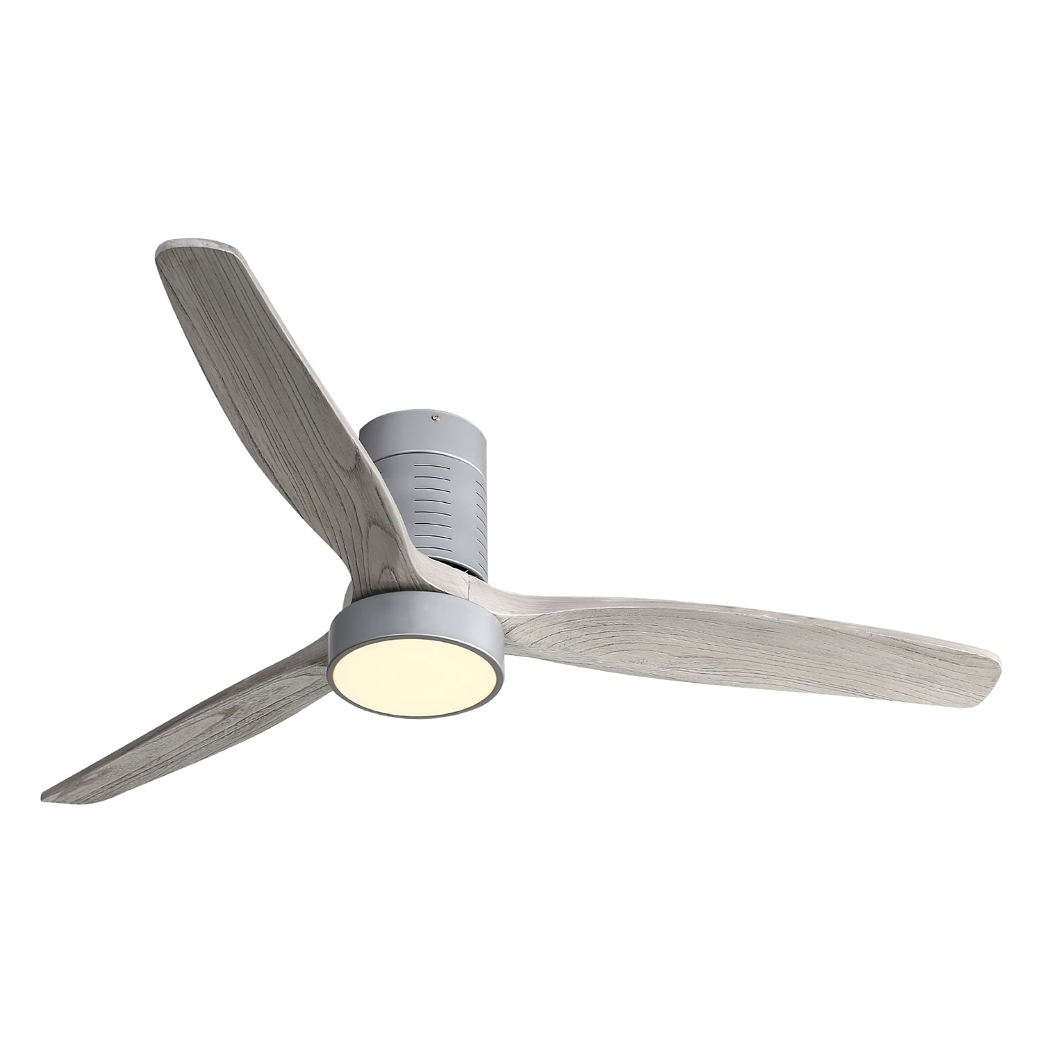 Noaman 52 Inch Silver LED Ceiling Fan with Remote Control, 18W Dimmable ...