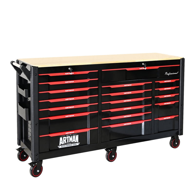 Noaman Heavy-Duty 19-Drawer Tool Cart with Locking Wheels, Mobile ...