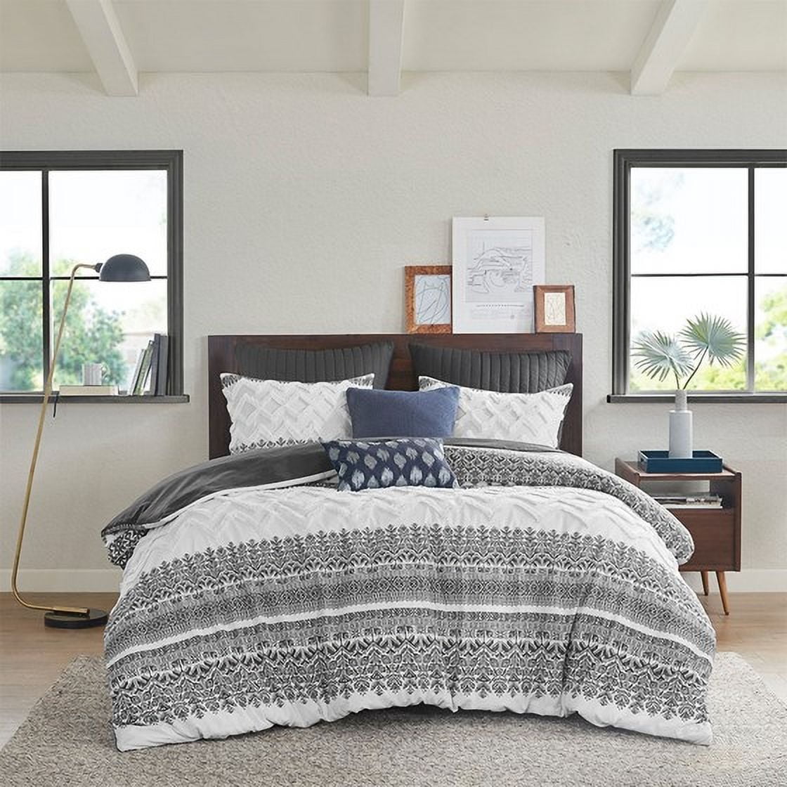 Noaman King/Cal King 3 Piece Cotton Duvet Cover Set with Chenille ...