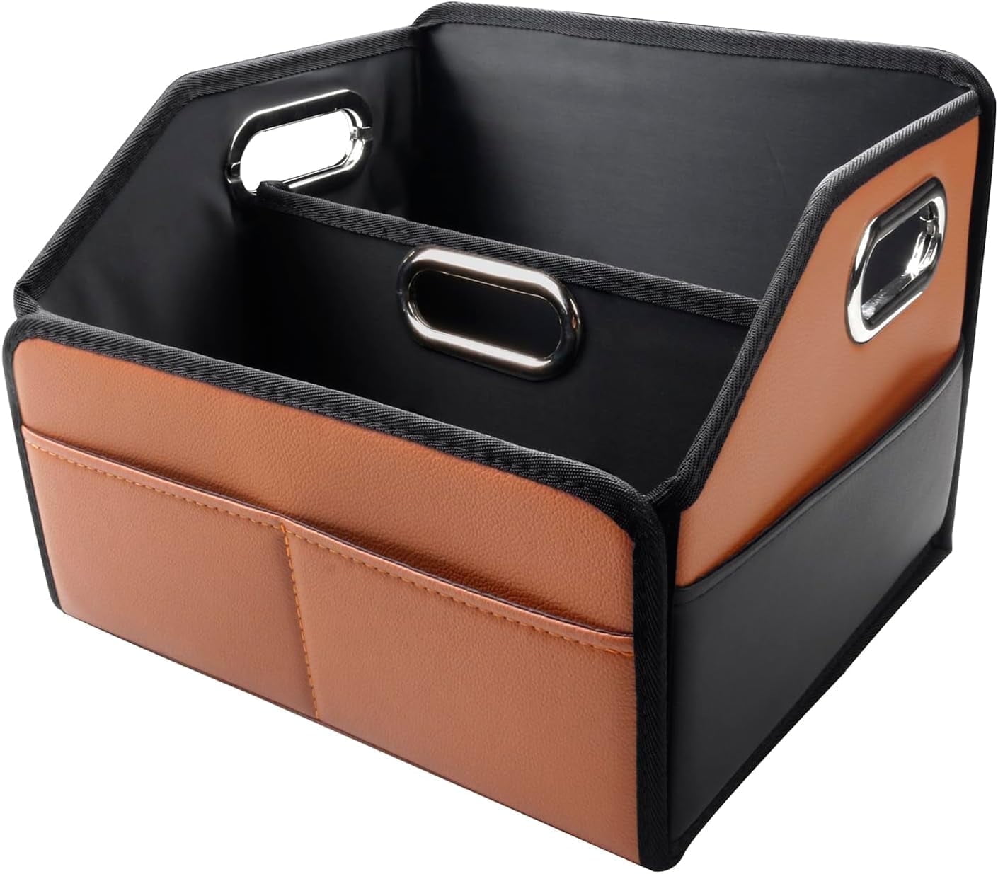 Noaman Leather Car Seat Organizer with 6 Compartments, 3 Handles ...