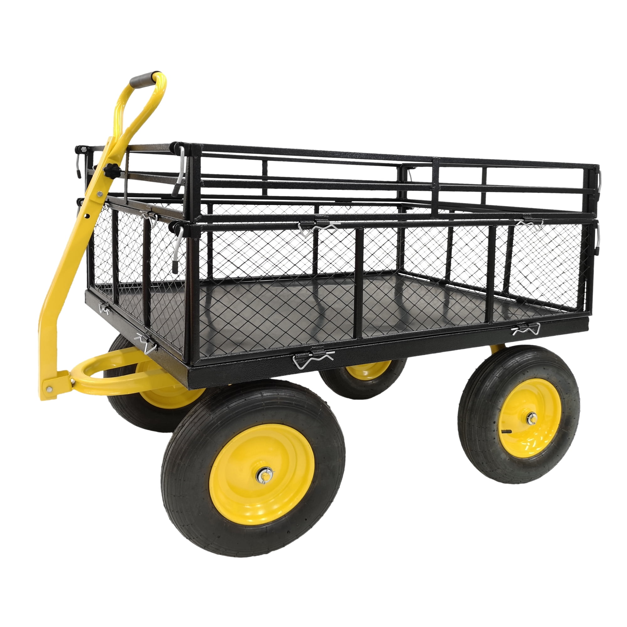 Noaman Steel Garden Cart, Heavy Duty 1400 lbs Capacity, Removable Mesh ...