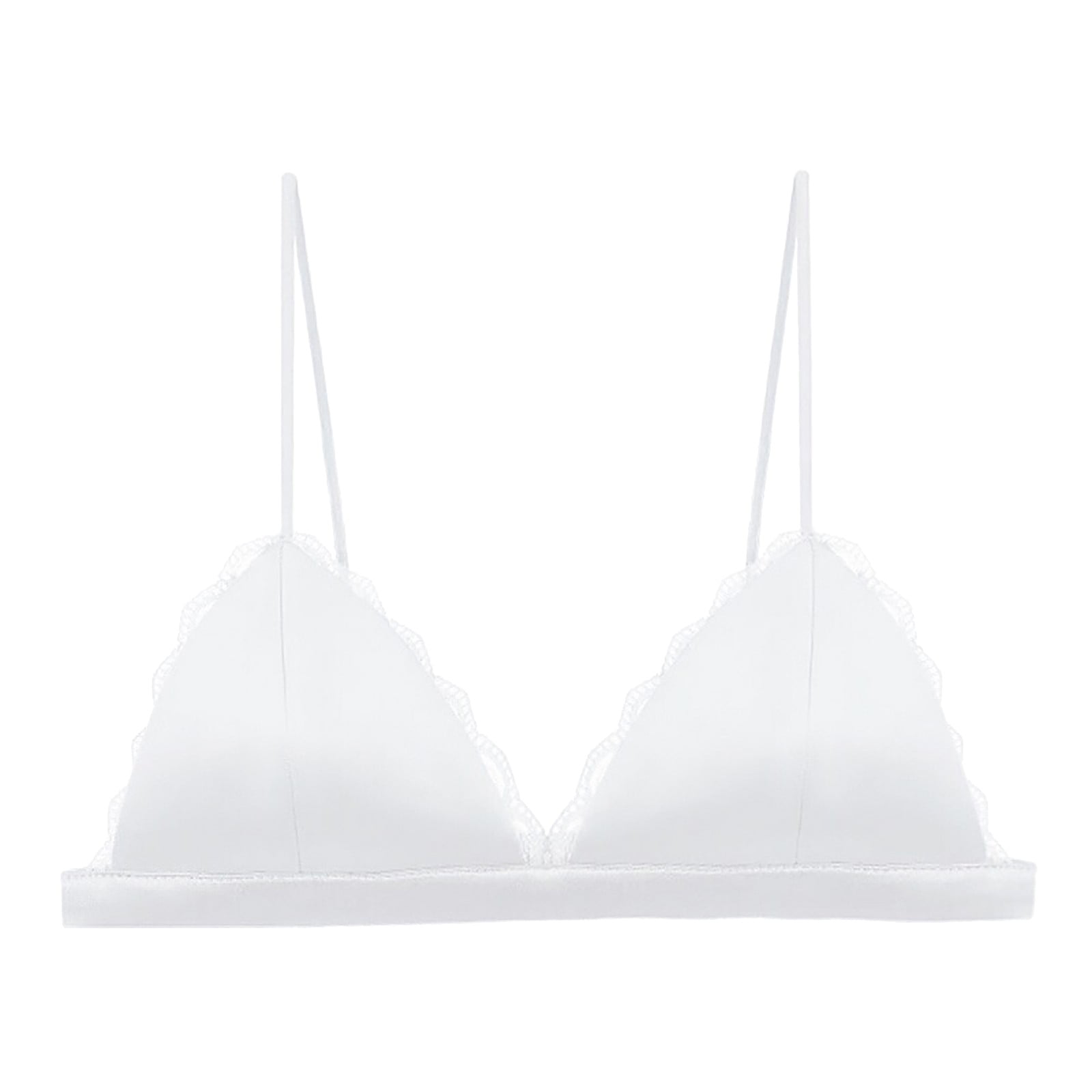 Noarlalf Bras for Women Women's Silk Satin Triangle Bralette Soft Cup ...