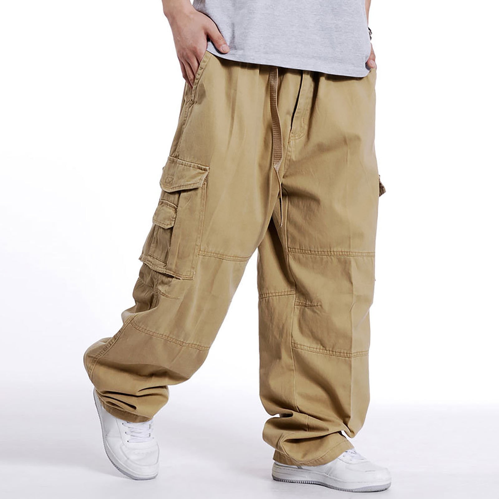 Noarlalf Cargo Pants for Men Hipster Plus Size Wide Leg Pant Plus Size ...