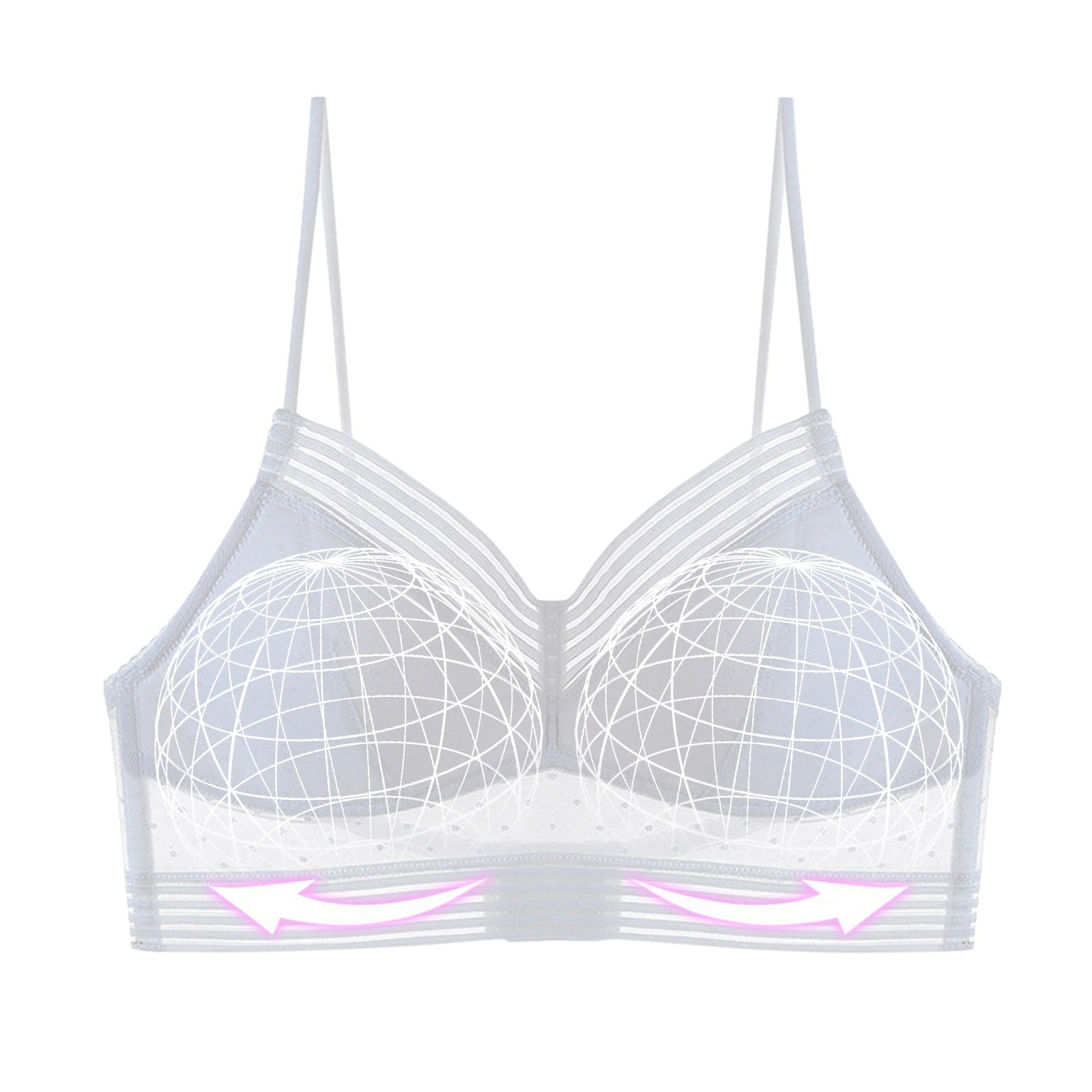 Noarlalf Backless Bra Womens No Steel Ring French Underwear Big Open ...