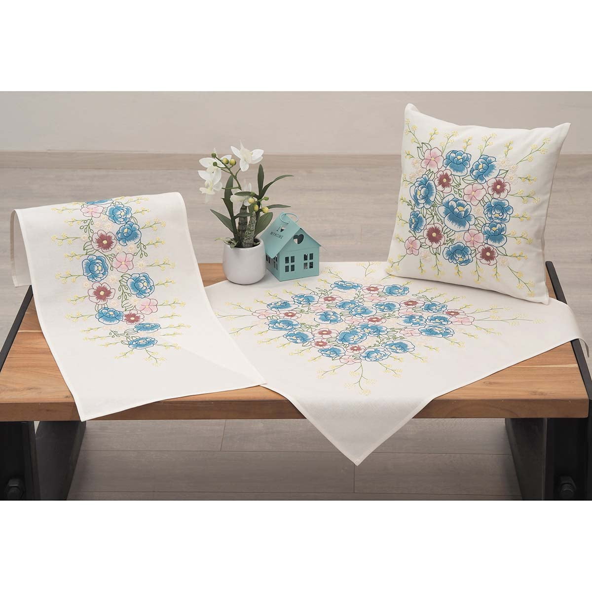 Nob Hill™ Calming Floral Set Stamped Embroidery - Walmart.com