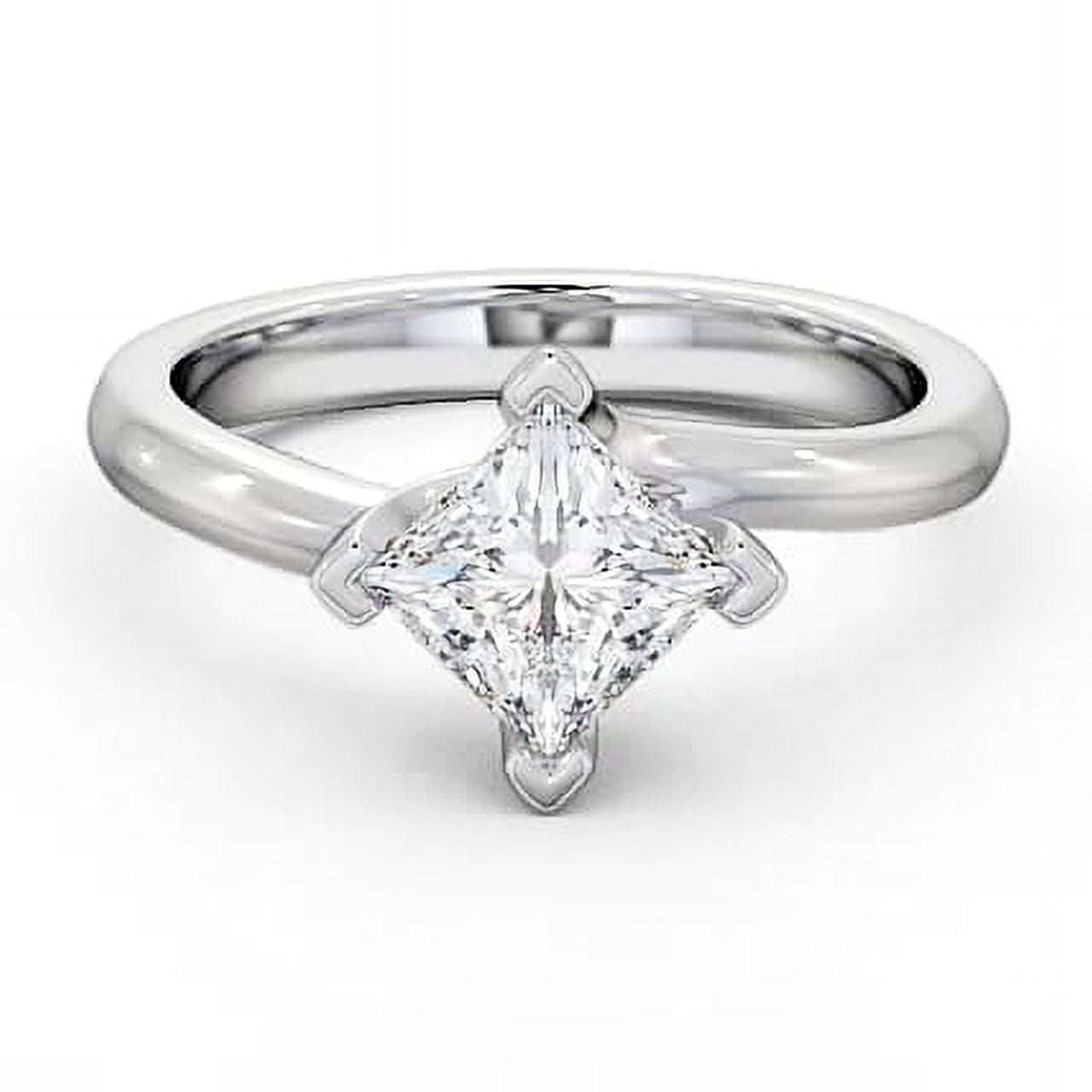Nobel Jewel 2.1 Ct Lab Created Princess Cut Diamond Ring - 14K White ...