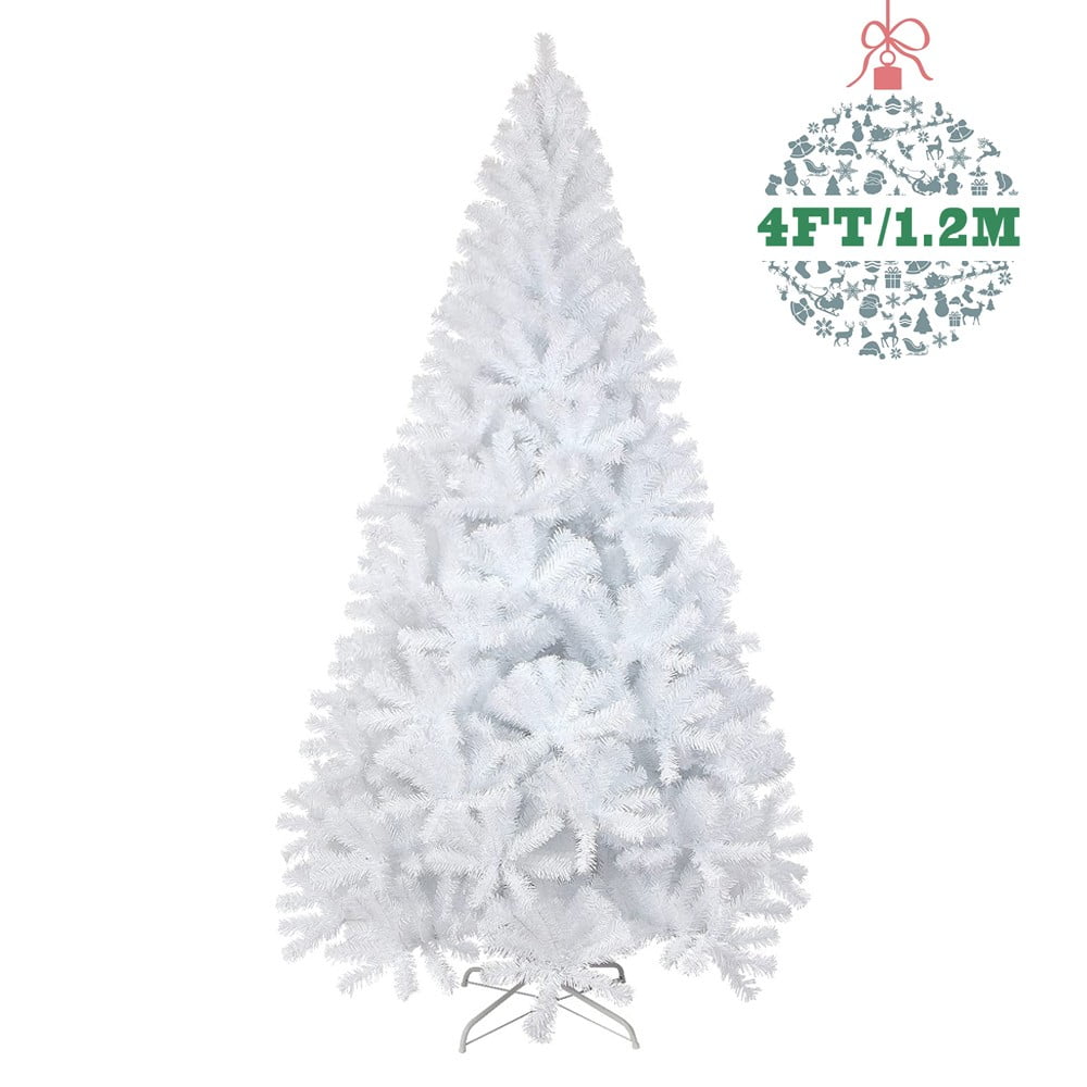 Noble 4ft 5ft 6ft 7ft White Christmas Tree With Blue Lights Home ...