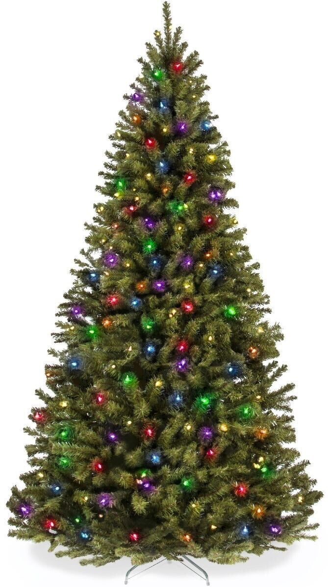 Noble 6 Ft Pre-Lit Premium Green Blue Fir Artificial Christmas Tree ...