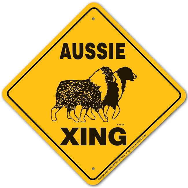 Noble Beasts Graphics 20566 Aussie Xing Sign Aluminum 12 in X 12 in 6 ...