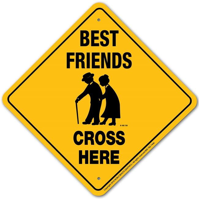 Noble Beasts Graphics 20957 Best Friends Cross Here Old Folks Sign ...