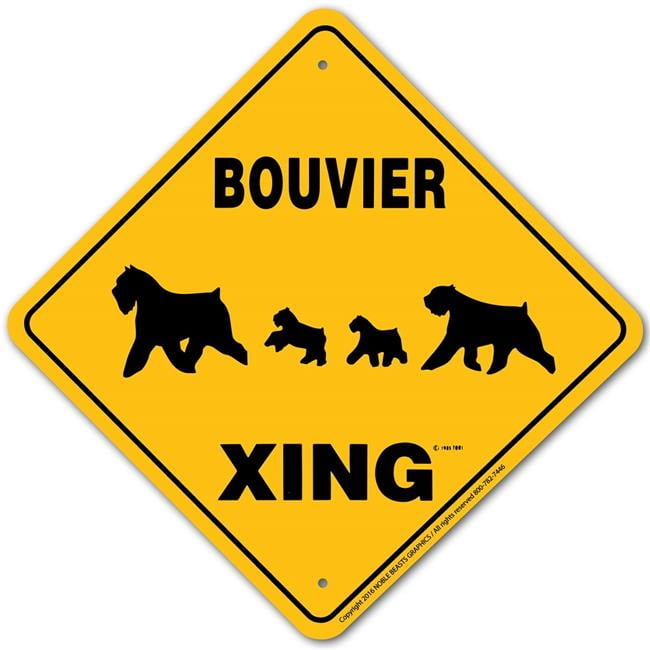 Noble Beasts Graphics 20346 Bouvier Xing Sign Aluminum 12 in X 12 in 6 ...