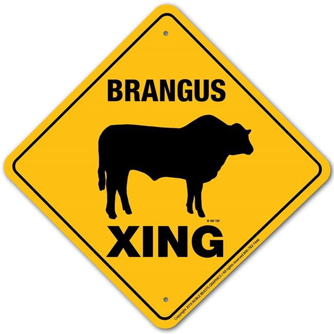Noble Beasts Graphics 20726 Brangus Xing Sign Aluminum 12 in X 12 in 6 ...