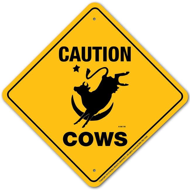 Noble Beasts Graphics 20368 Cows (Moon) Caution Sign Aluminum 12 in X ...