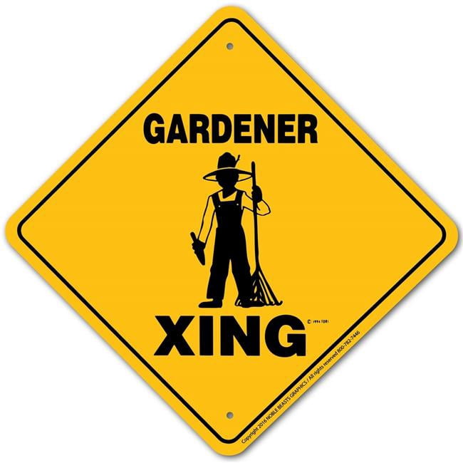 Noble Beasts Graphics 20796 Gardener (Male) Xing Sign Aluminum 12 in X ...
