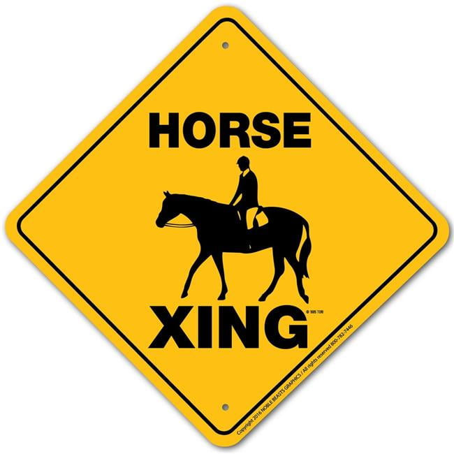 Noble Beasts Graphics 20408 Horse (English) Xing Sign Aluminum 12 in X ...