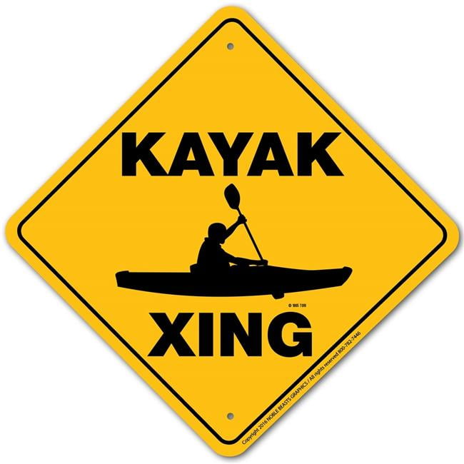 Noble Beasts Graphics 203KA Kayak Xing Sign Aluminum 12 in X 12 in ...