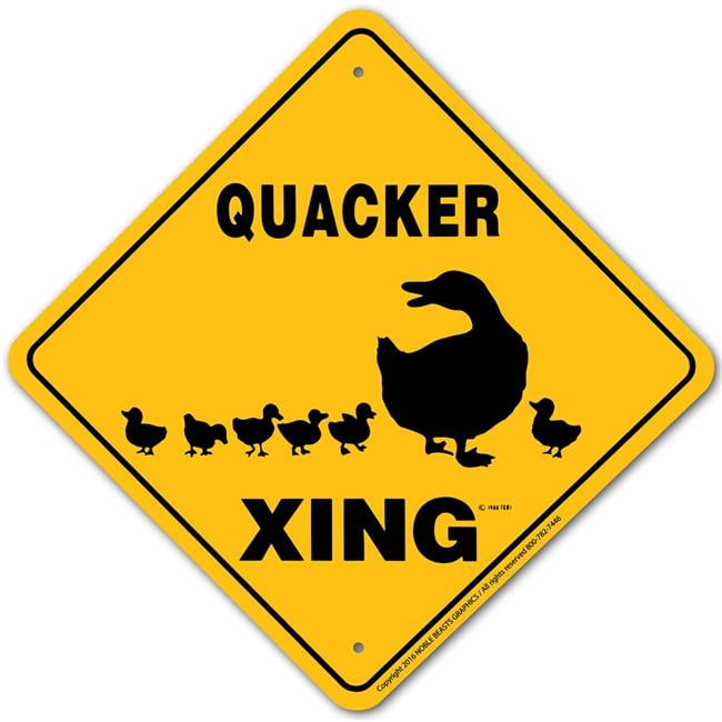 Noble Beasts Graphics 20466 Quacker Xing Sign Aluminum 12 in X 12 in 6 ...