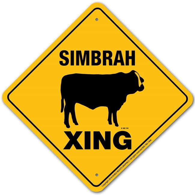 Noble Beasts Graphics 20817 Simbrah Xing Sign Aluminum 12 in X 12 in 7 ...