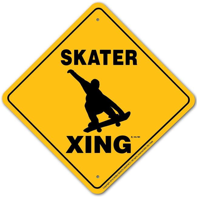 Noble Beasts Graphics 20941 Skater Xing Sign Aluminum 12 in X 12 in 1 ...