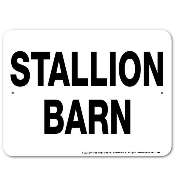 Noble Beasts Graphics 3245312 Stallion Barn Sign Aluminum 9 in X 12 in ...