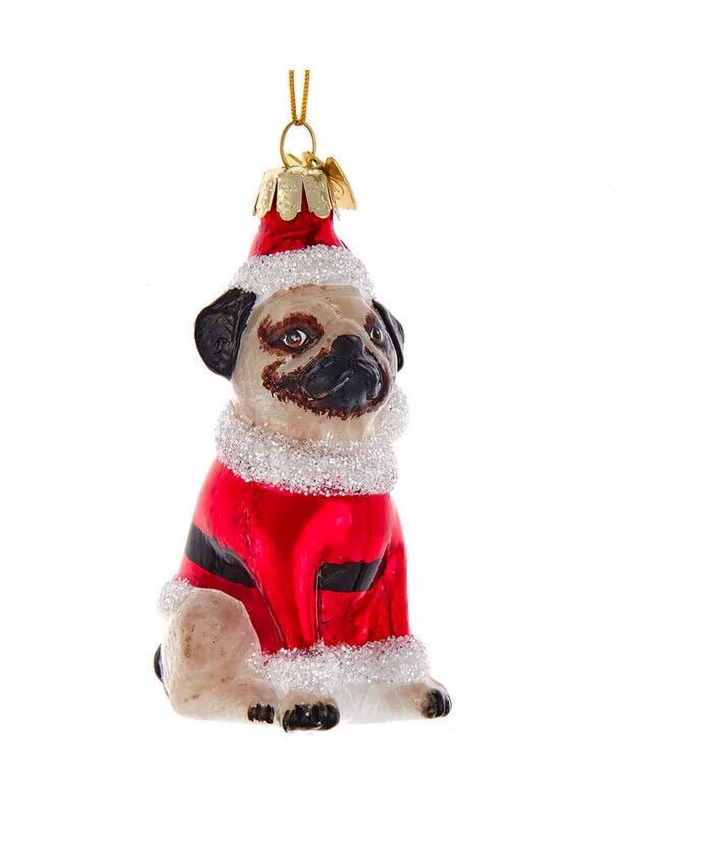 Noble Gems‚Ñ¢ Glass Pug With Santa Suit Ornament - Walmart.com