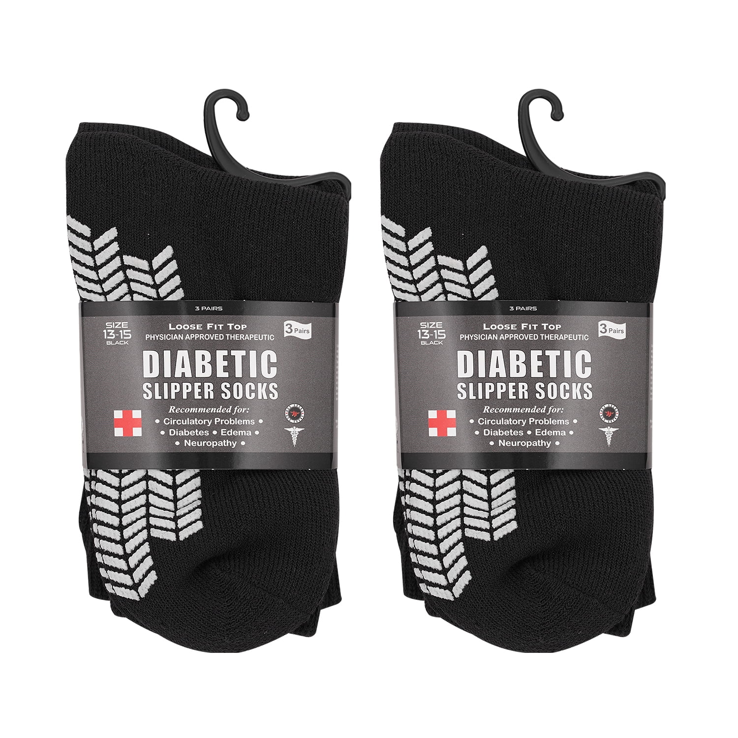 Noble Health Care Diabetic Non Skid Hospital Slipper Socks 6 Pack ...