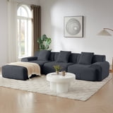 Noble House 113" L-Shaped Modular Sectional Sofa, Corduroy Upholstery ...