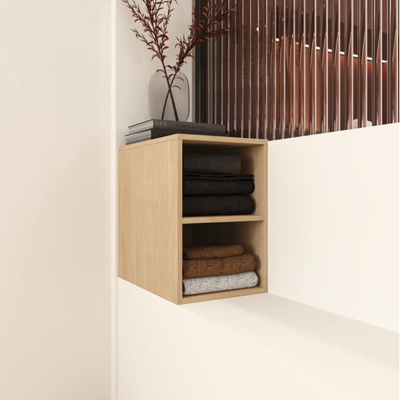 Noble House 12" Floating Wall Storage Shelves, Plywood Adjustable Open ...