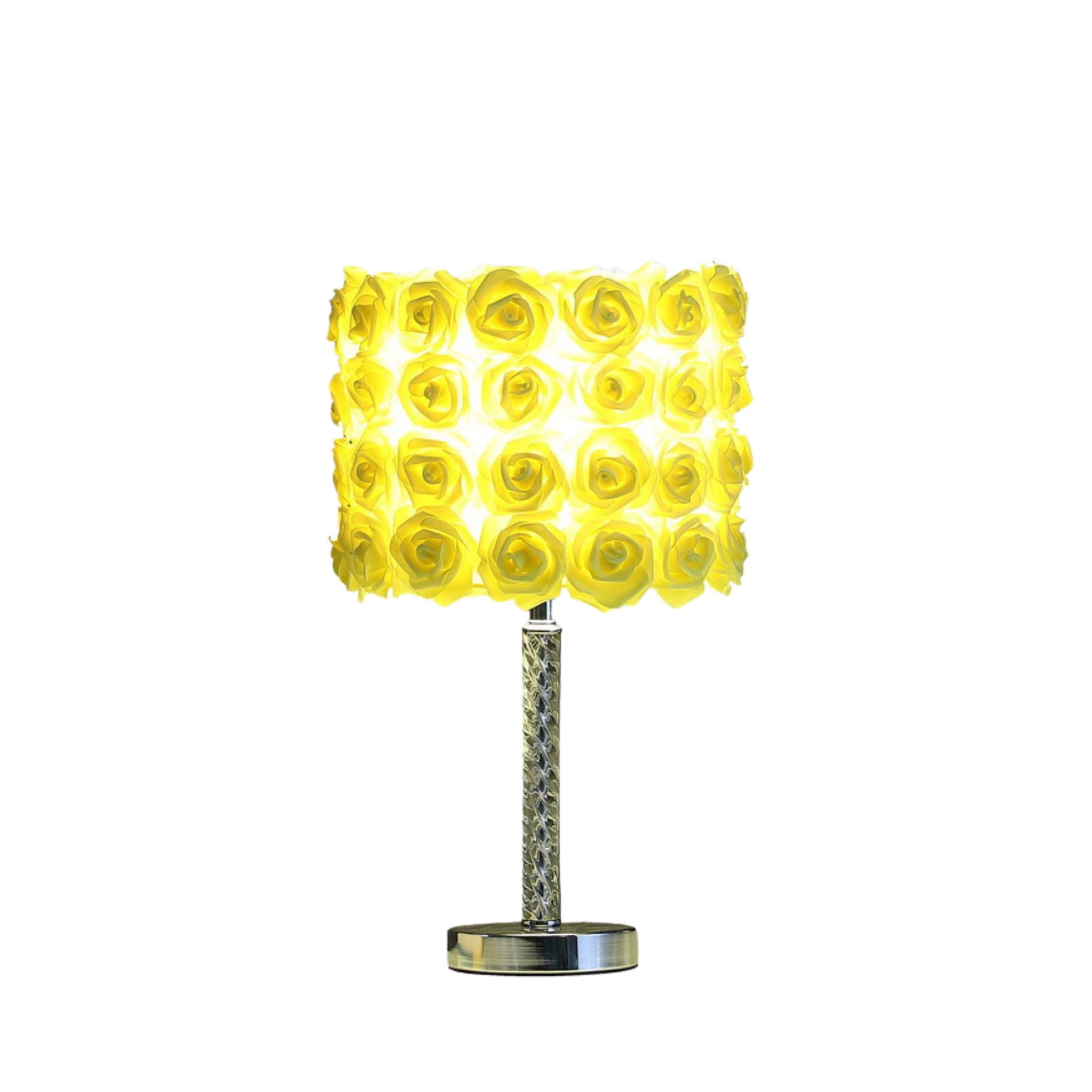 Noble House 18.25" Roses Table Lamp, Twisted Acrylic Body, Drum Shade ...