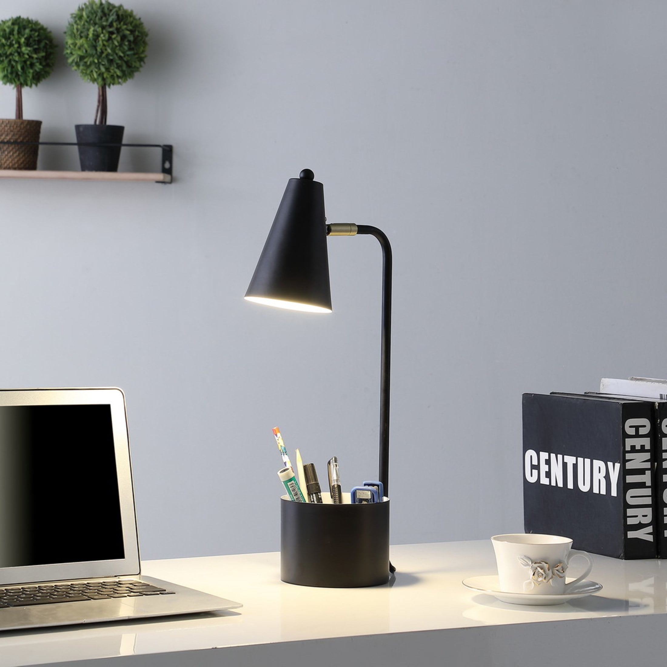 Noble House 19.5" Student Task Desk Lamp, Modern Metal Base with ...