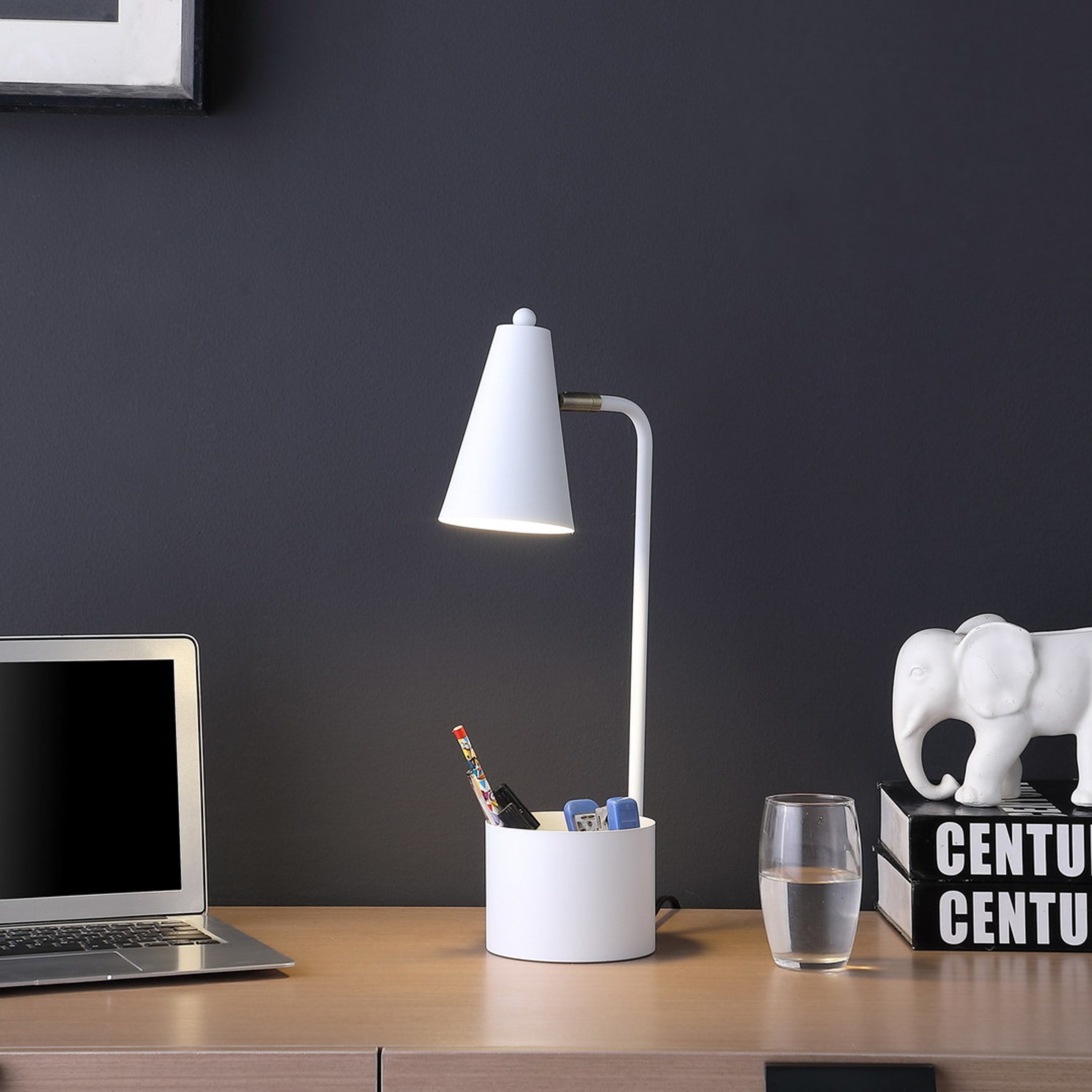 Noble House 19.5" Student Task Desk Lamp, Modern Metal Base with ...