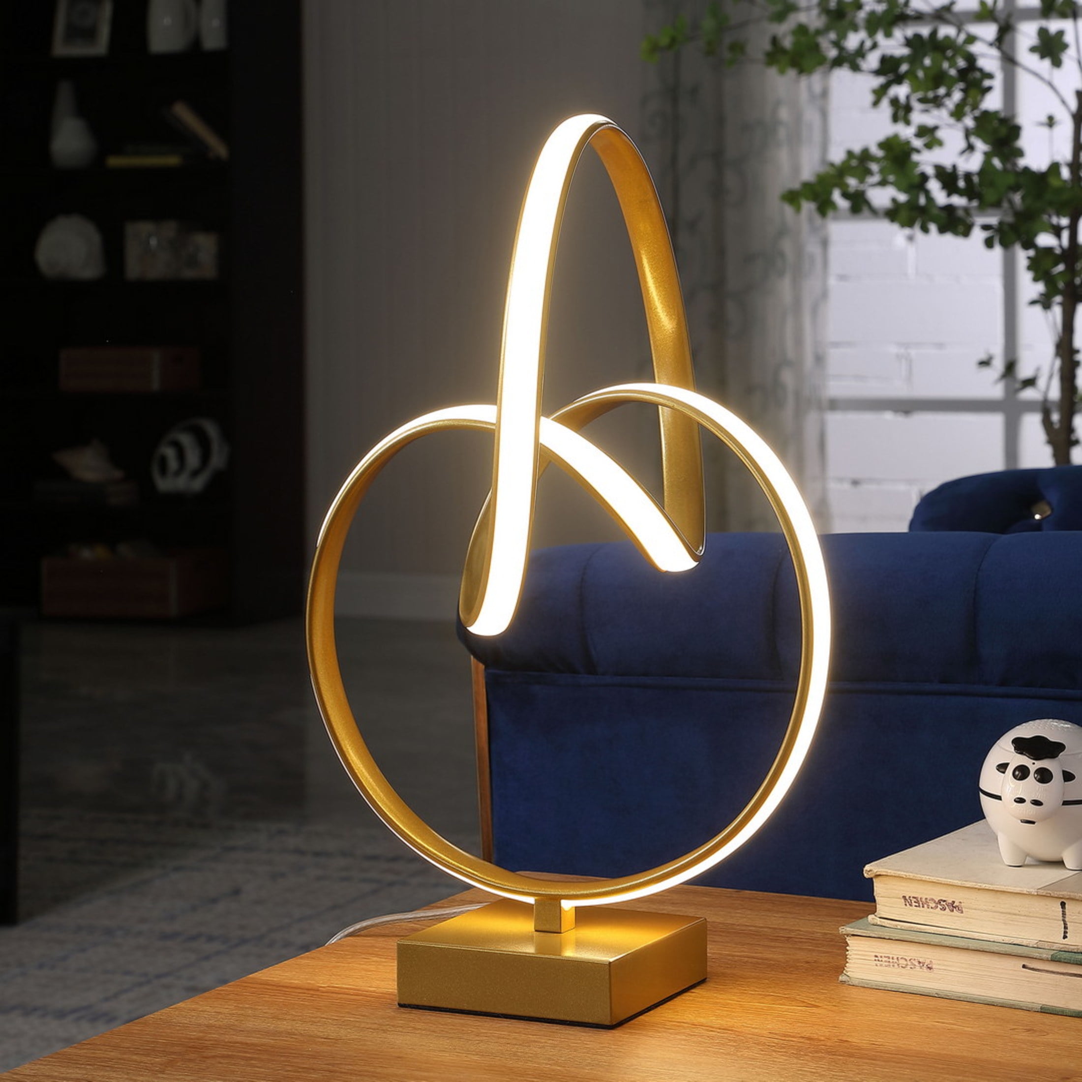 Noble House 19" Abstract Infinity LED Table Lamp, 10W Integrated Light ...