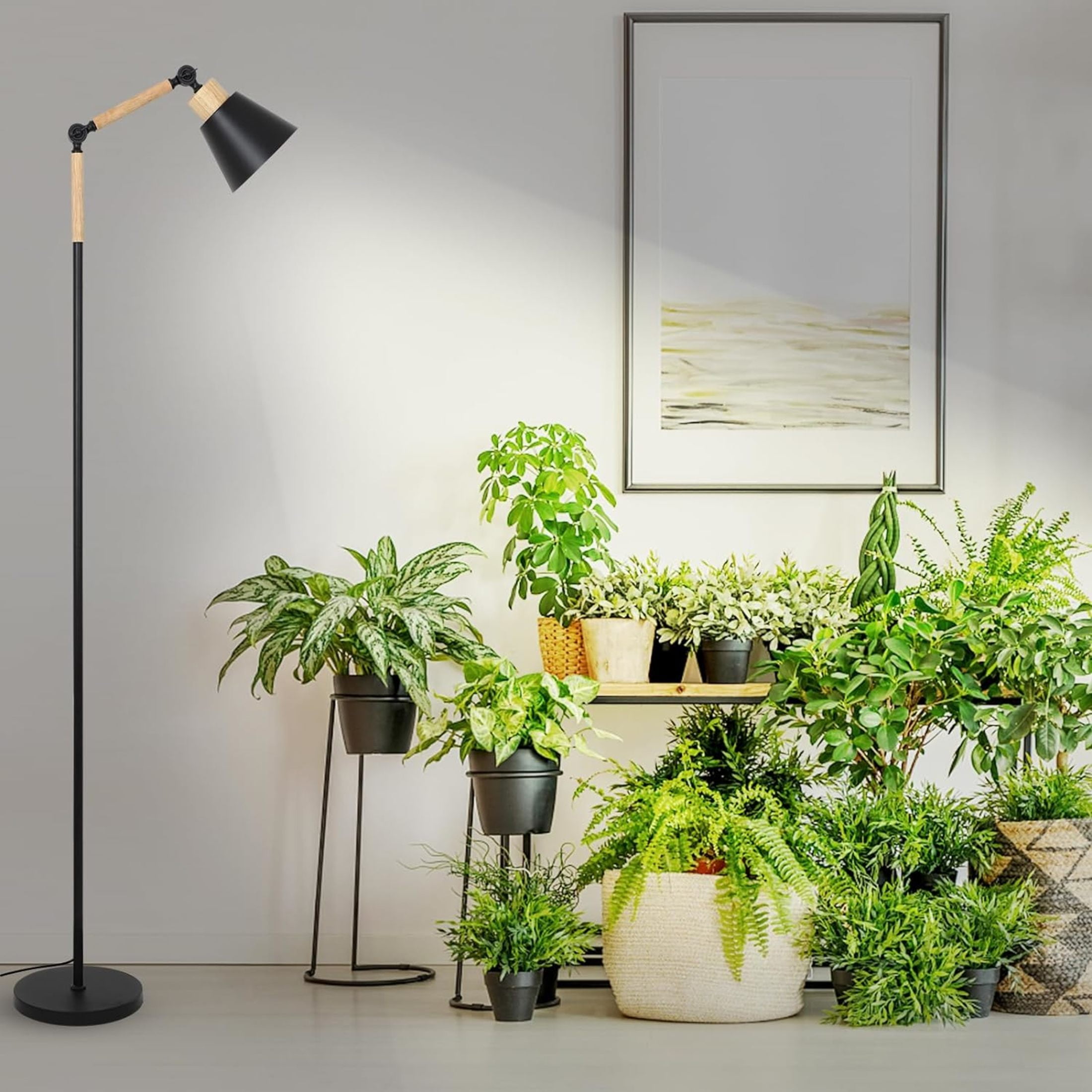 Noble House 20W Full Spectrum Grow Light, Tall Adjustable Indoor Plant ...