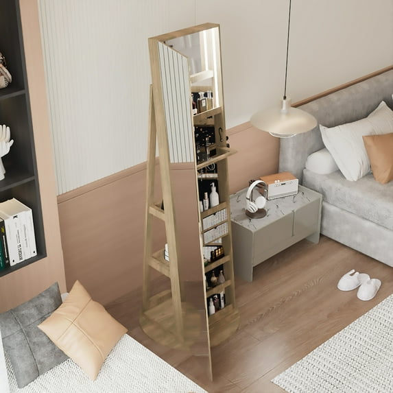 Noble House 360° Swivel Jewelry Armoire with Full Length Mirror ...