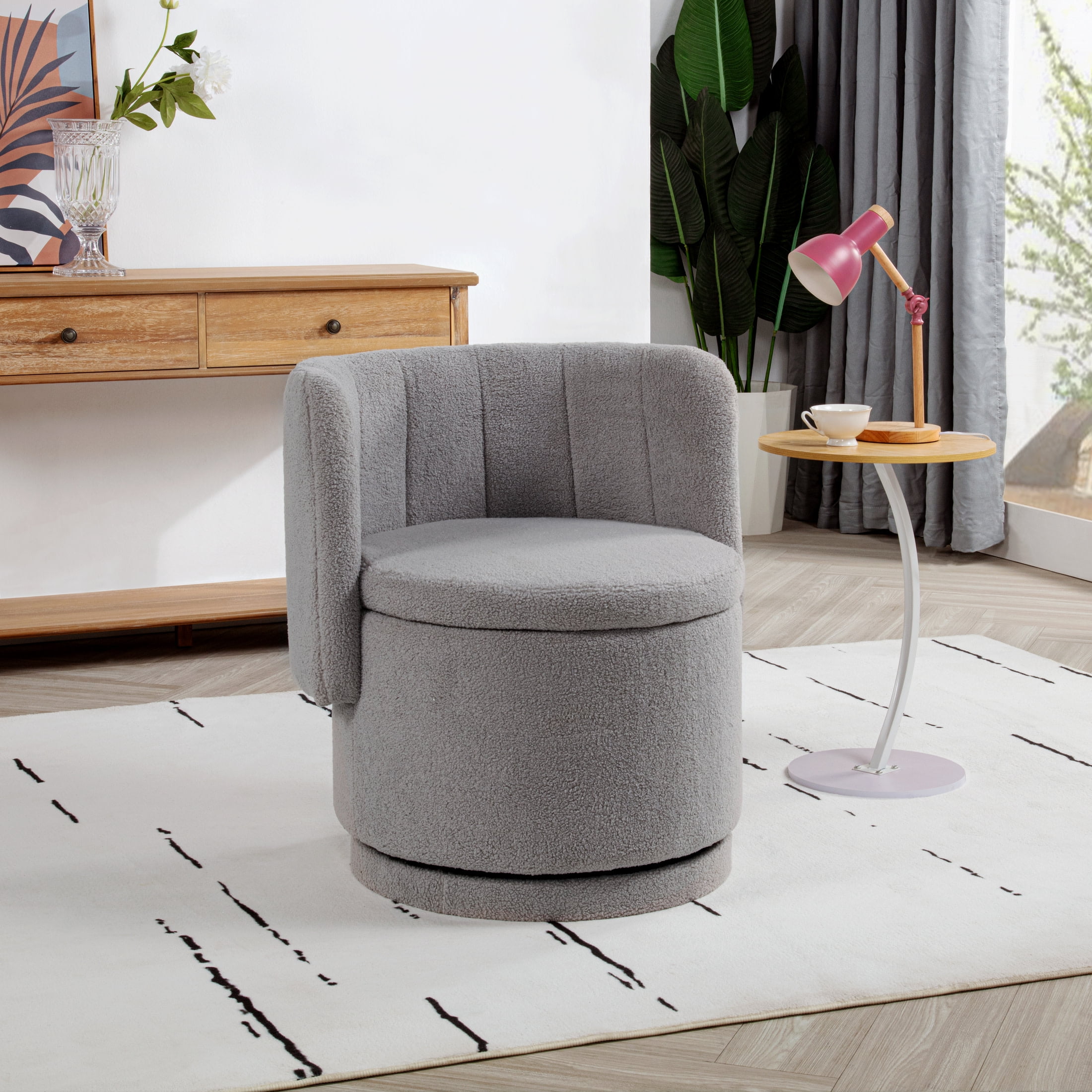 Noble House 360° Swivel Sofa Chair, Upholstered Accent Seat with Hidden ...