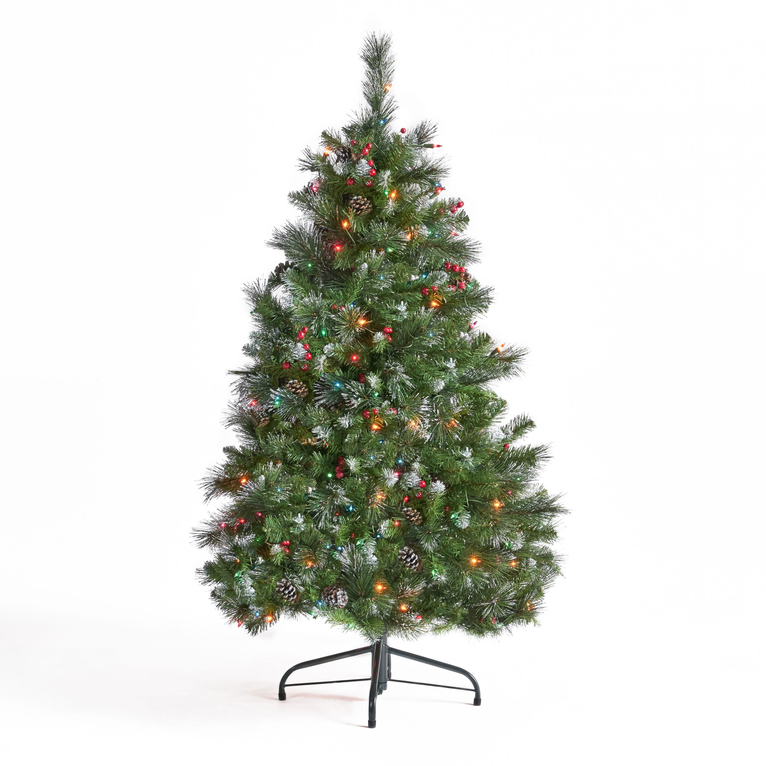 Noble House 4.5 Foot Artificial Mixed Spruce Christmas Tree with ...