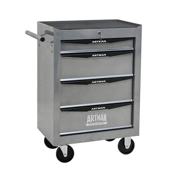Noble House 4-Drawer Mobile Steel Tool Organizer with Key Lock, Ball ...