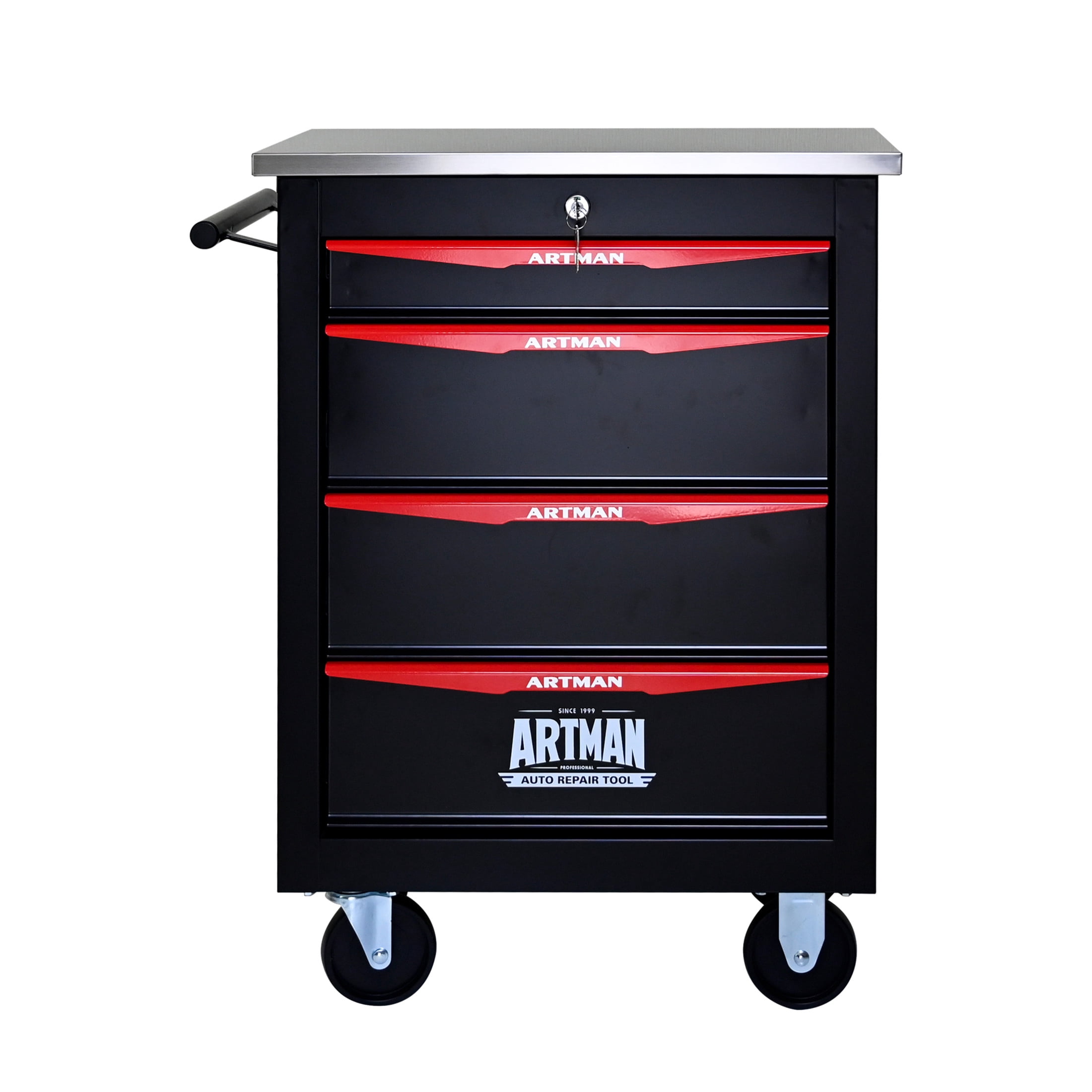 Noble House 4-Drawer Rolling Tool Organizer Cart, Steel Mobile Chest ...