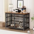 Noble House 43" Furniture Style Dog Crate with Iron Frame Doors, Side ...