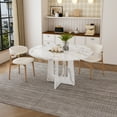 Noble House 47" Modern Round Dining Table for 4 with Iron Base, Marble ...