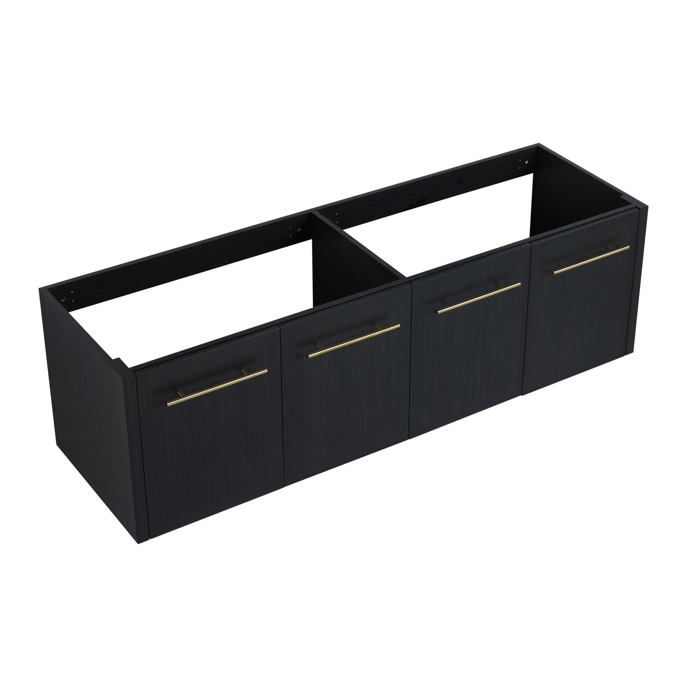Noble House 60" Floating Bathroom Vanity Cabinet, Plywood Black ...