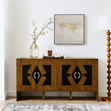 Noble House 60" Modern Sideboard Buffet Cabinet with Diamond Pattern ...