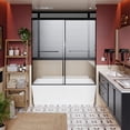 Noble House 60" x 62" Frameless Dual Sliding Shower Door with Soft ...