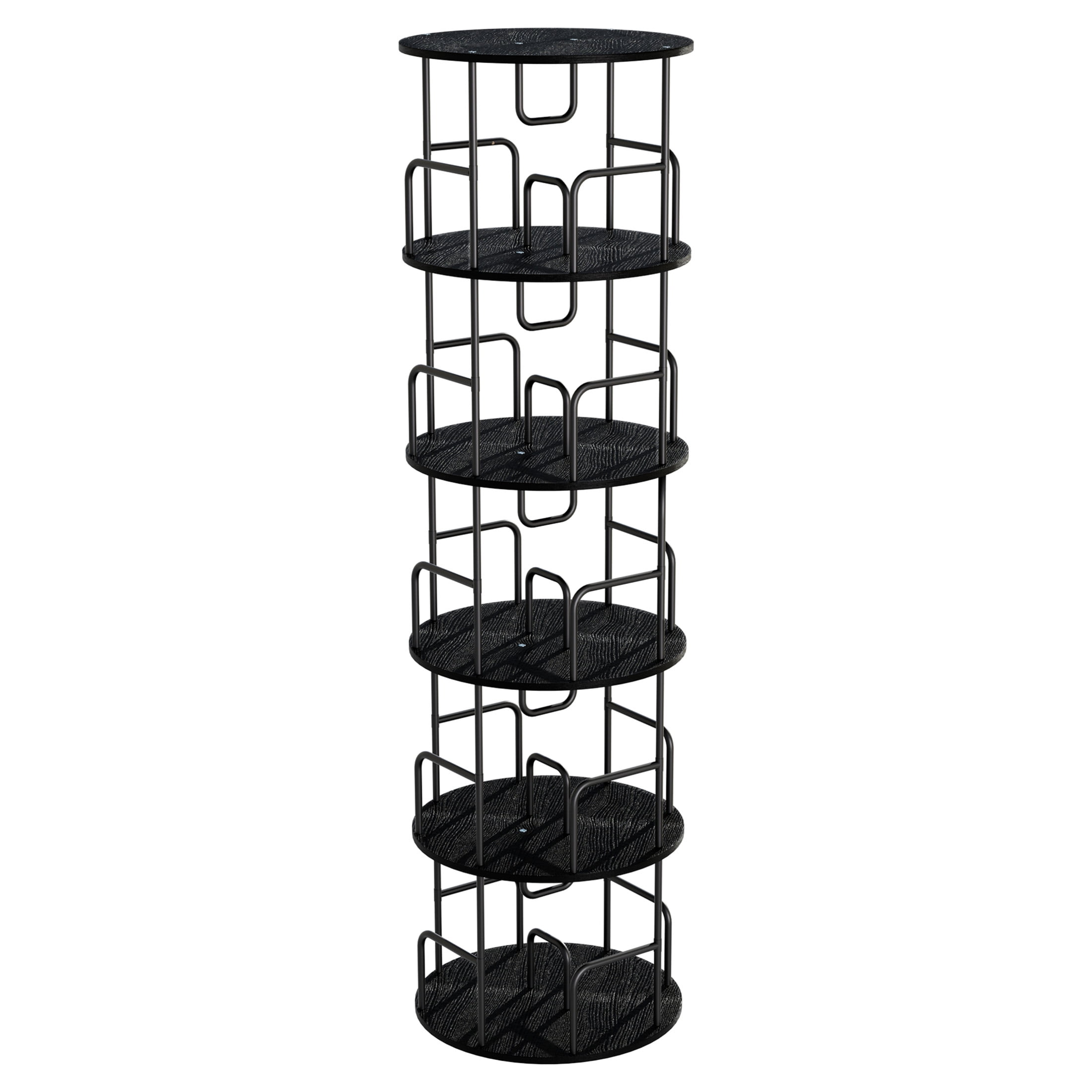 Noble House 62" Storage Rotating Bookshelf Tower, Narrow 5-Tier Tall ...