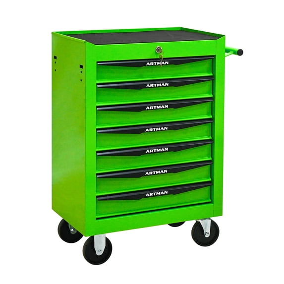 Noble House 7-Drawer Mobile Steel Tool Organizer with Key Lock, Ball ...
