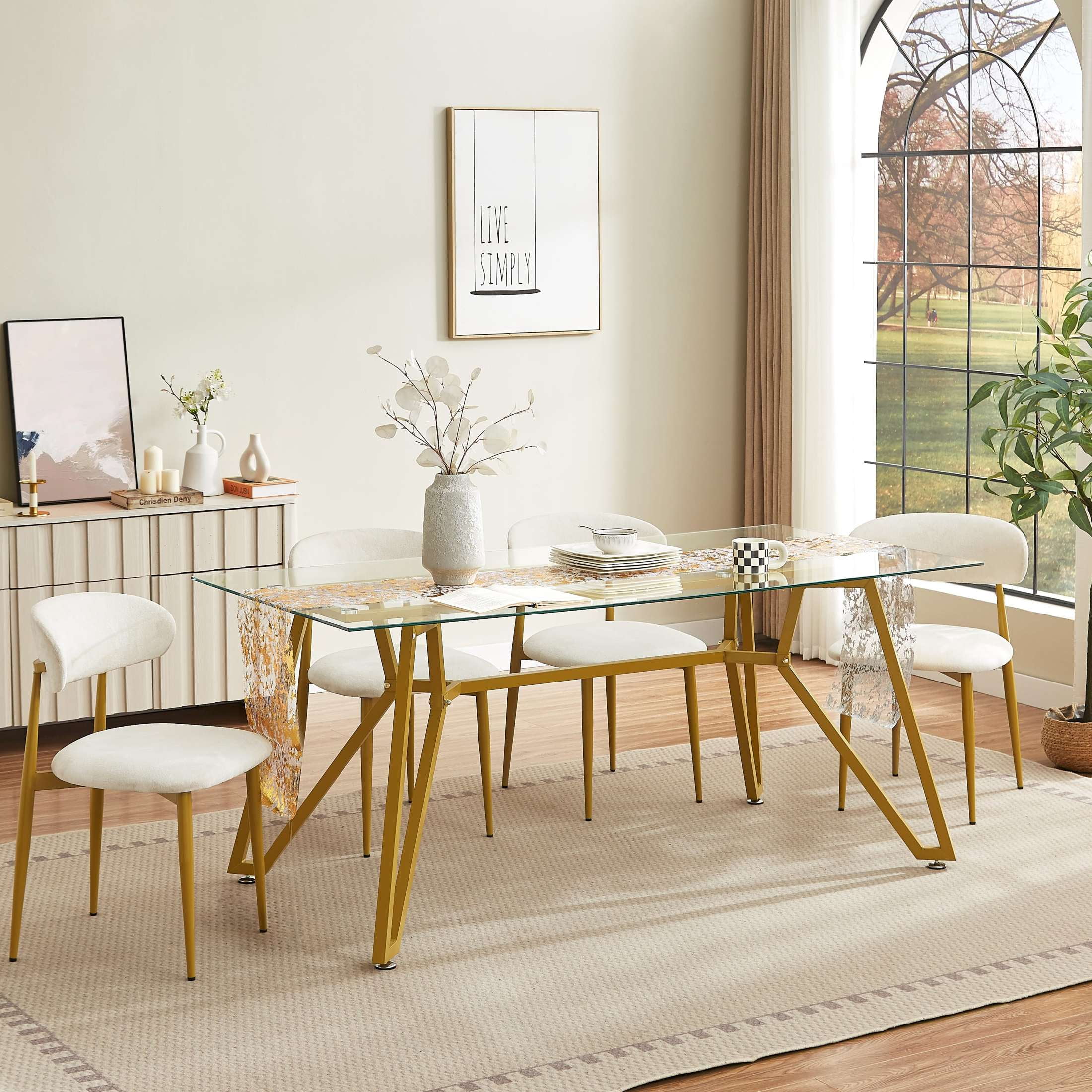 Noble House 70.9" Rectangle Dining Table, Small Modern Kitchen Table ...