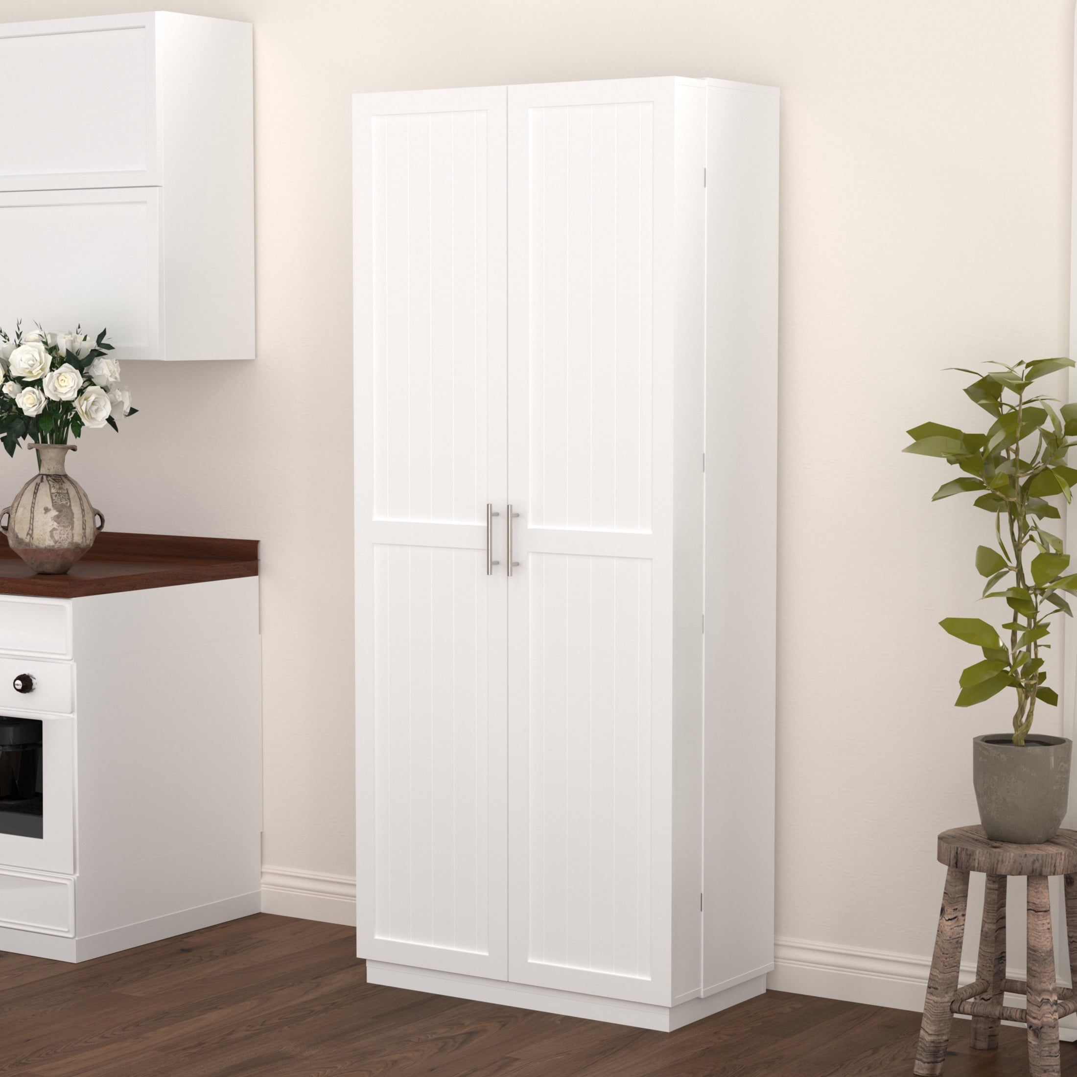 Noble House 71.7" Tall Kitchen Pantry Cabinet, Freestanding Cupboard ...