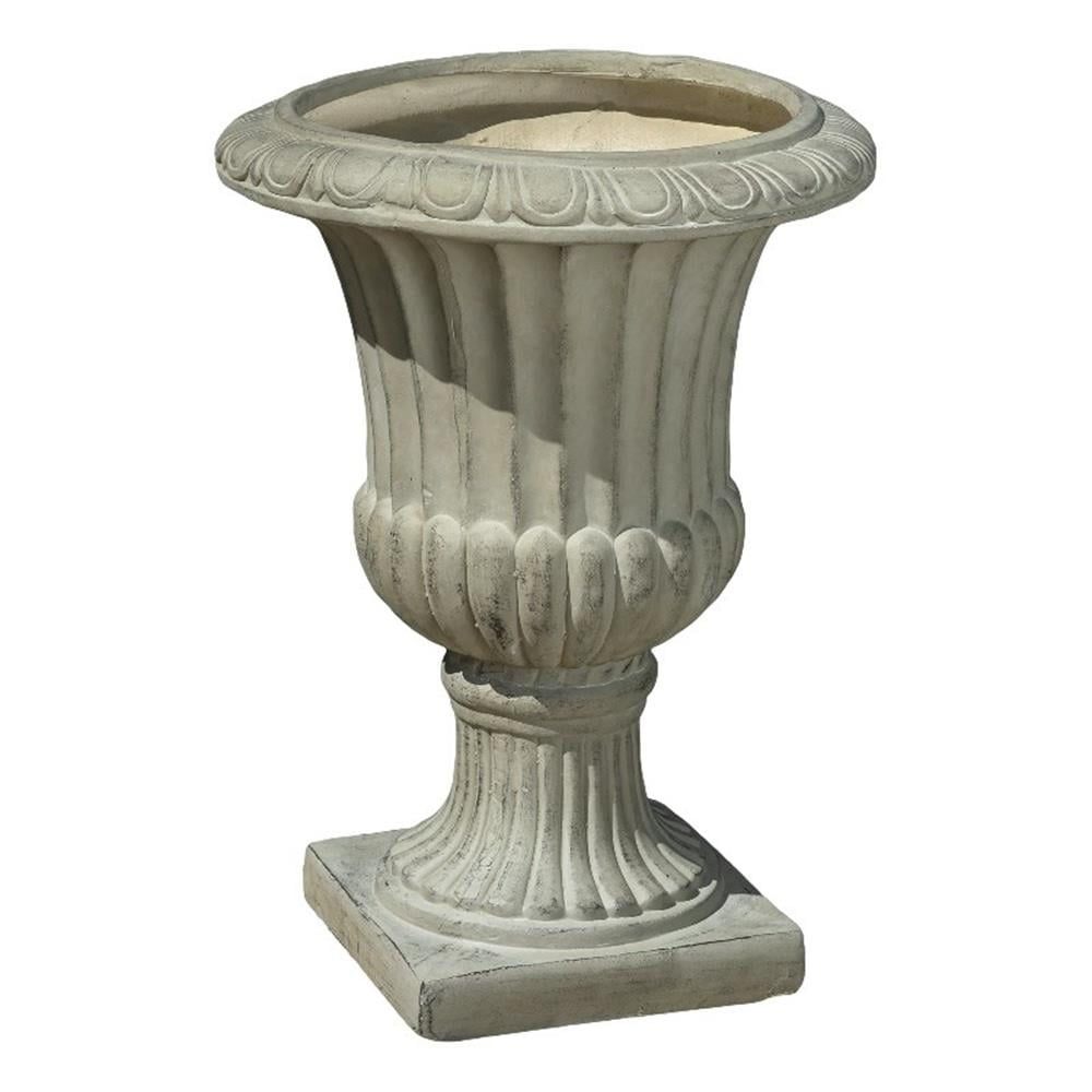 Noble House Antique Outdoor Cast Stone Roman Urn Planter in Green ...