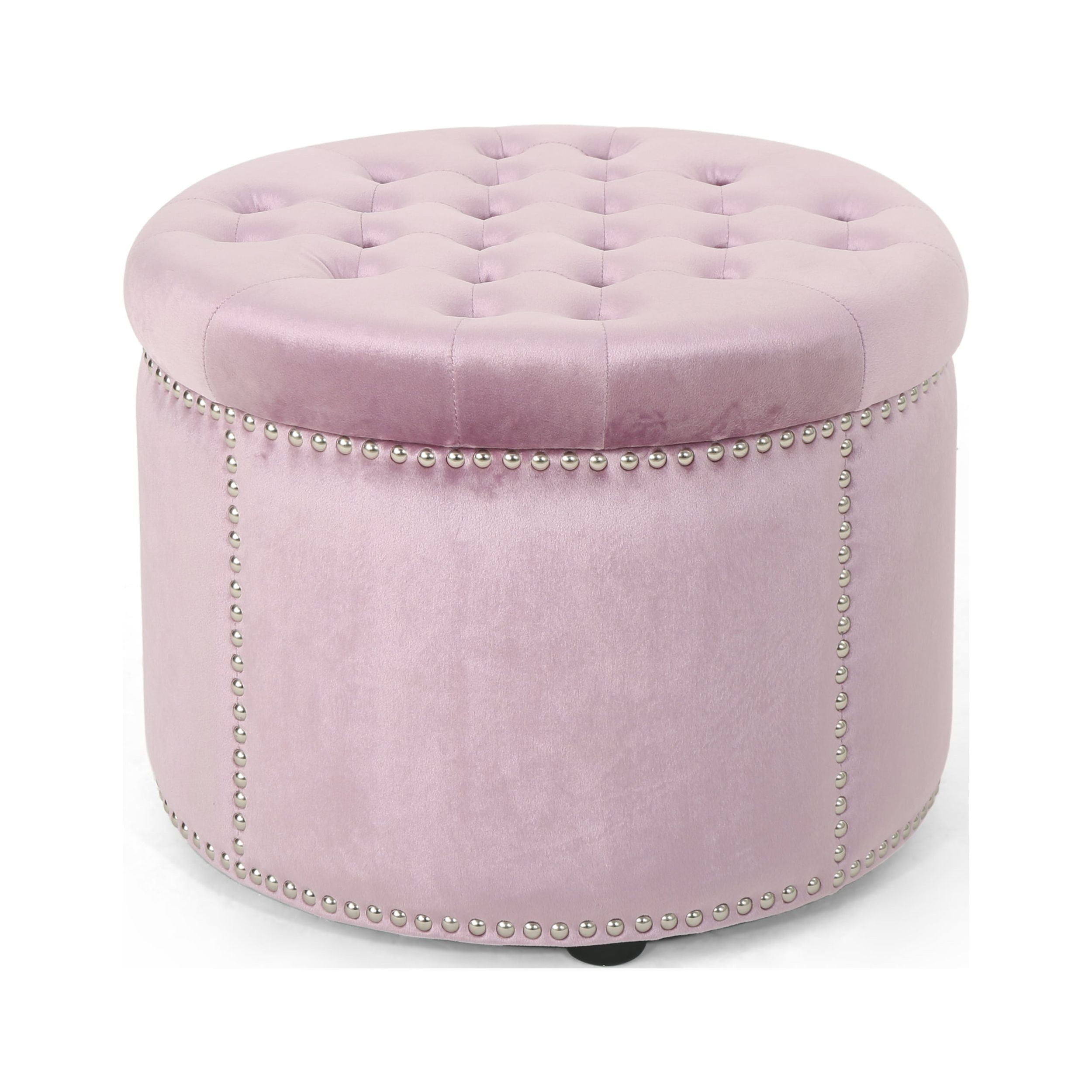 Noble House Aren Glam Velvet Tufted Ottoman, Light Lavender - Walmart.com